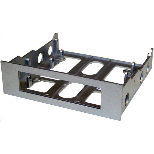 Adaptador 3.5 a 5.25 Frontal Abierto Plateado - Cablematic