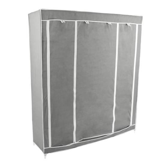 Armario ropero guardarropa de tela desmontable 150 x 45 x 175 cm gris ...