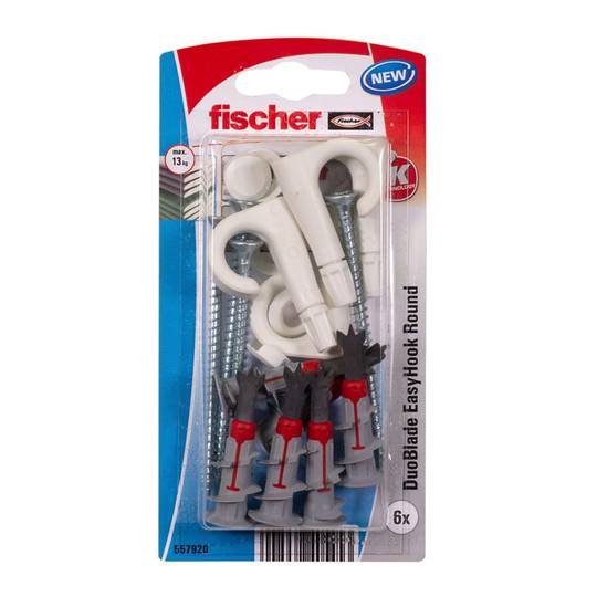 Pack of 6 open socket units DuoBlade EasyHook 8x40mm Fischer 557924 ...