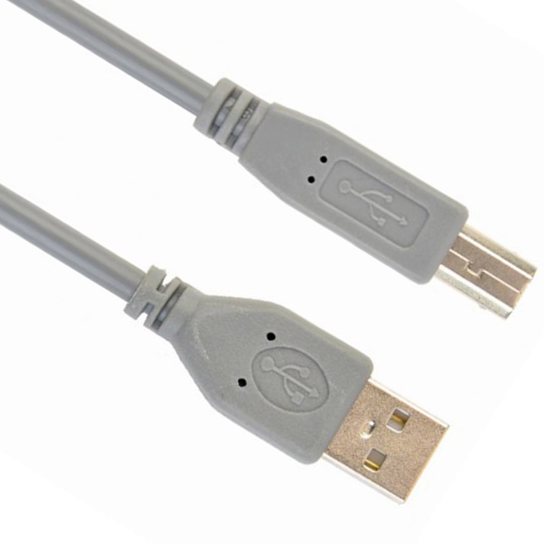 Cable Gembird USB 2.0 A a USB 2.0 B de 1,8m de color gris - Cablematic