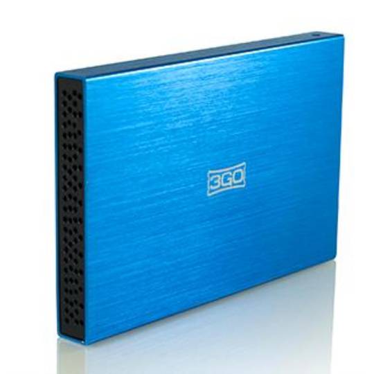 2.5" SATA-USB blue hard drive enclosure 3GO HDD25BL13 - Cablematic