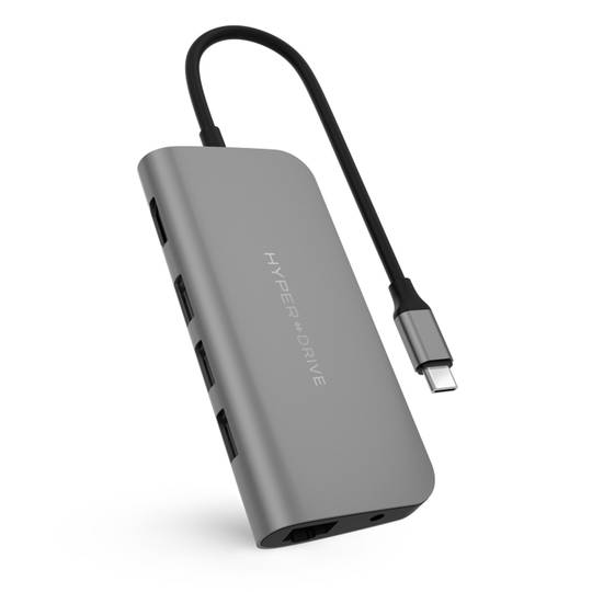 HyperDrive Power USB-C 9-Port Adapter HD30F-GRAY - Cablematic