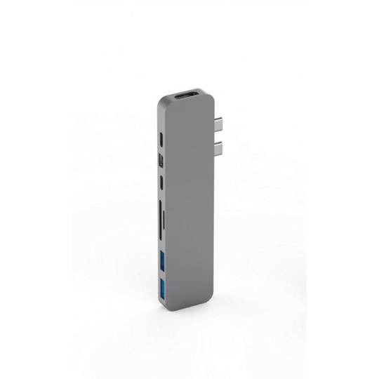 HyperDrive Pro to 2 USB-C 8-Port Adapter for MacBook Pro Hyper Gray ...