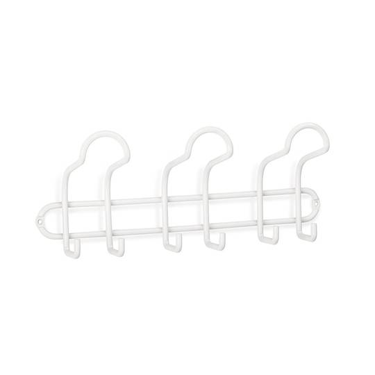Coat hanger with three triple hooks in steel with matt white Inofix ...