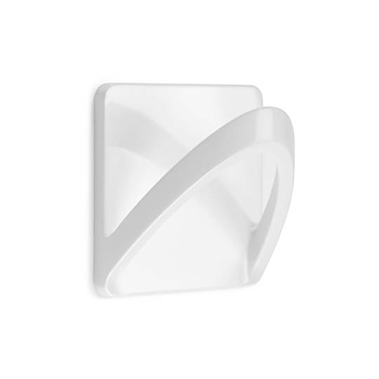 Colgador adhesivo individual resistente al agua con acabado blanco mate ...