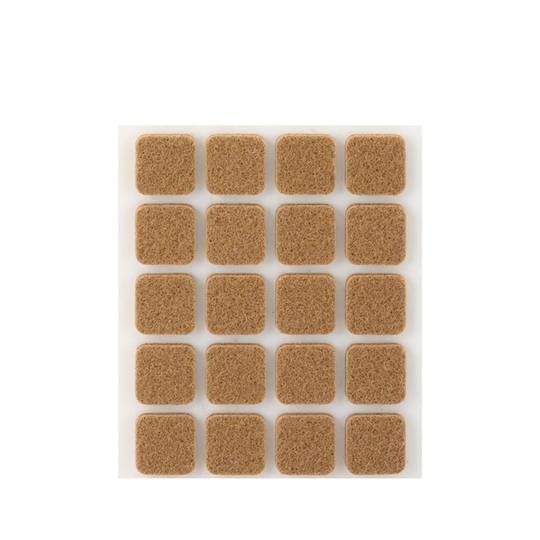 Pack de 20 unidades fieltro cuadrado sintético adhesivo marrón de 17x17 ...