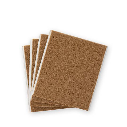 Pack de 4 unidades fieltro cuadrado sintético adhesivo marrón de 100x85 ...