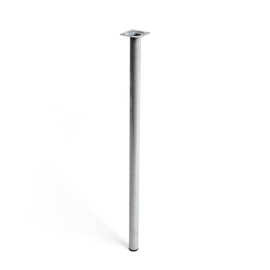 Round foot for table and furniture. 70cm gray steel leg - Cablematic