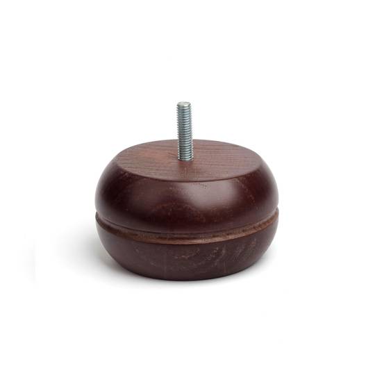 Round foot for table and furniture. 5cm wenge beech wood leg - Cablematic