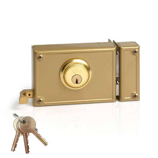 120mm right hand rim lock and entry key JIS 12-12D - Cablematic