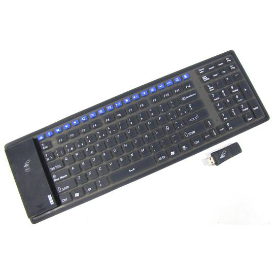 Flexible Keyboard USB 126 keys black and multimedia wireless - Cablematic