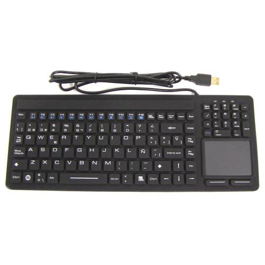 Industrial Keyboard USB 116 keys and black mousepad - Cablematic