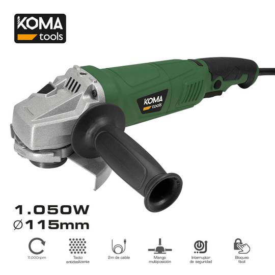 KOMA Tools 08721 1050 W electric grinder with a diameter of 115 mm and ...