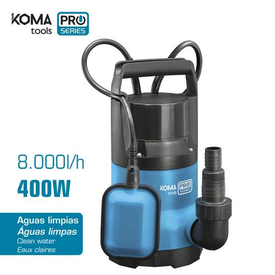 KOMA Tools 08790 400W 17x30cm clean water extraction pump - Cablematic