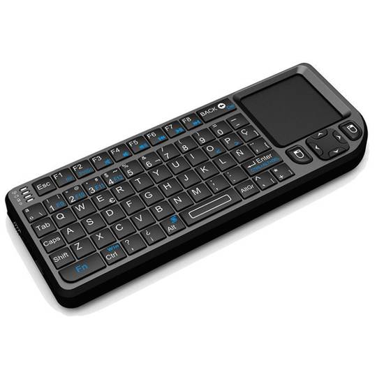 Leotec LERK05 black rechargeable wireless mini touch keyboard - Cablematic