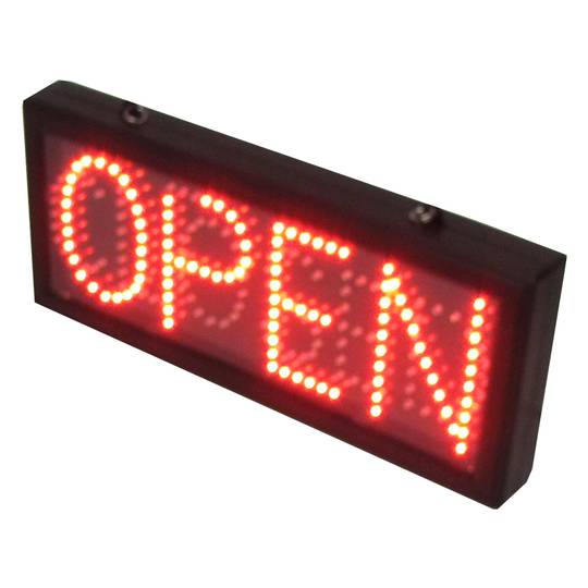 LED message sign DisplayMatic OPEN or CLOSED with red and green ...
