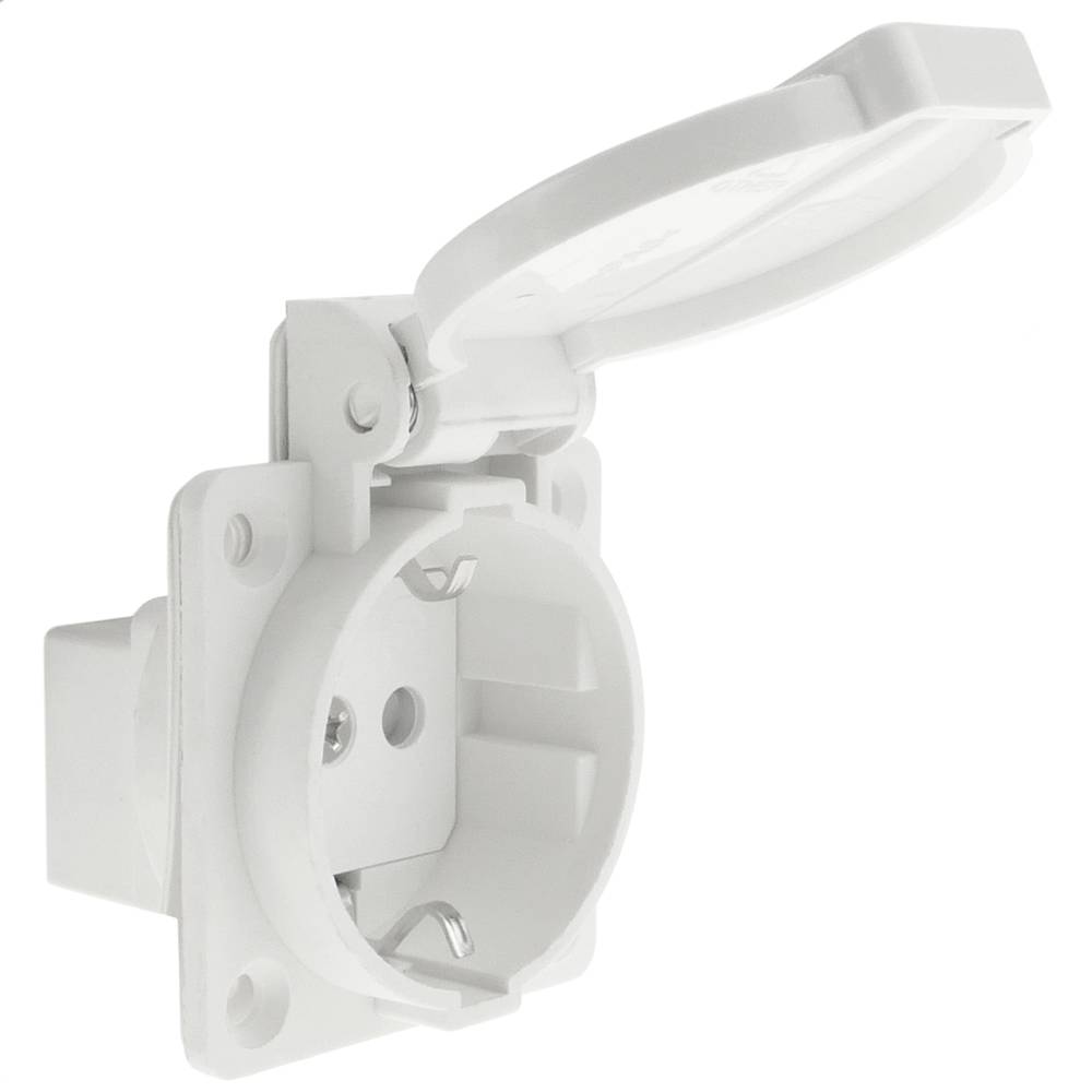 Presa Industriale Schuko Con Coperchio IP44 Incasso A Vite Colore
