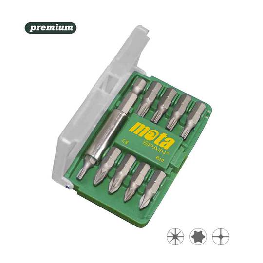 Pack de 9 unidades puntas varias con adaptador B10 Mota - Cablematic