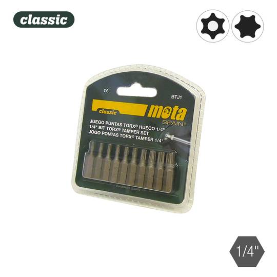 Pack of 10 25mm Torx Tamper bits BTJ1 Mota - Cablematic