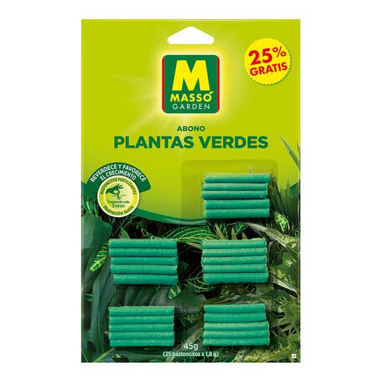Fertilizer sticks for green plants 45 g Massó - Cablematic