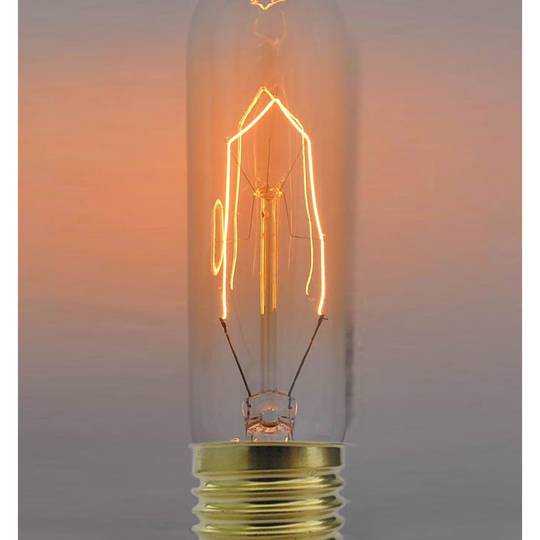 Edison incandescent filament bulb E27 220VAC 40W T32 32x129mm - Cablematic
