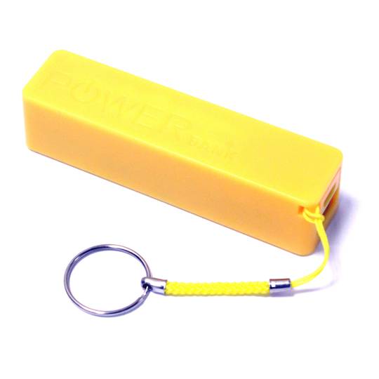 Bank 2600mAh Battery 1A USB Key powerbank yellow - Cablematic