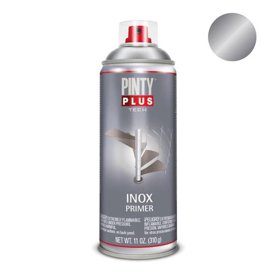 Imprimación acrílica y anticorrosiva Pintyplus Tech en formato spray de 520cc de color plata ...