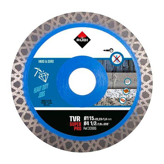 RUBI 115mm special dry cutting turbo segmented diamond disc for hard ...