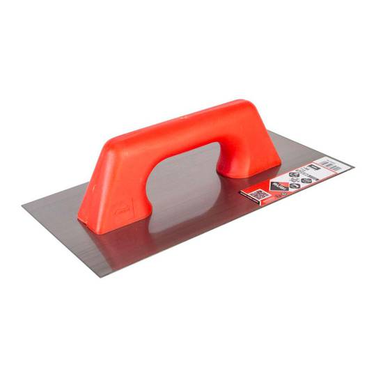 RUBI 30x15cm rectangular closed plastic handle steel trowel - Cablematic