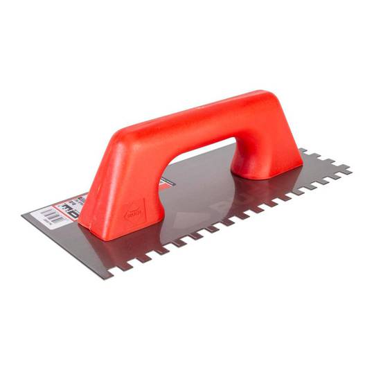 RUBI 28cm 8x8 serrated rectangular closed plastic handle steel trowel ...