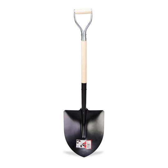 Oval steel shovel with RUBI wooden ring handle - Cablematic