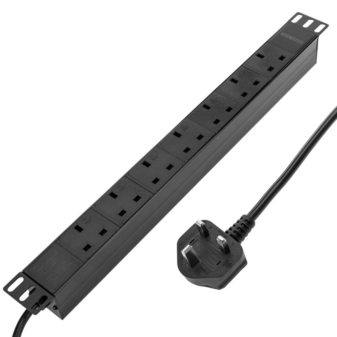 Rack Mount PDU Power Distribution Unit 19 1U 7 UK BS 1363 Power Strip