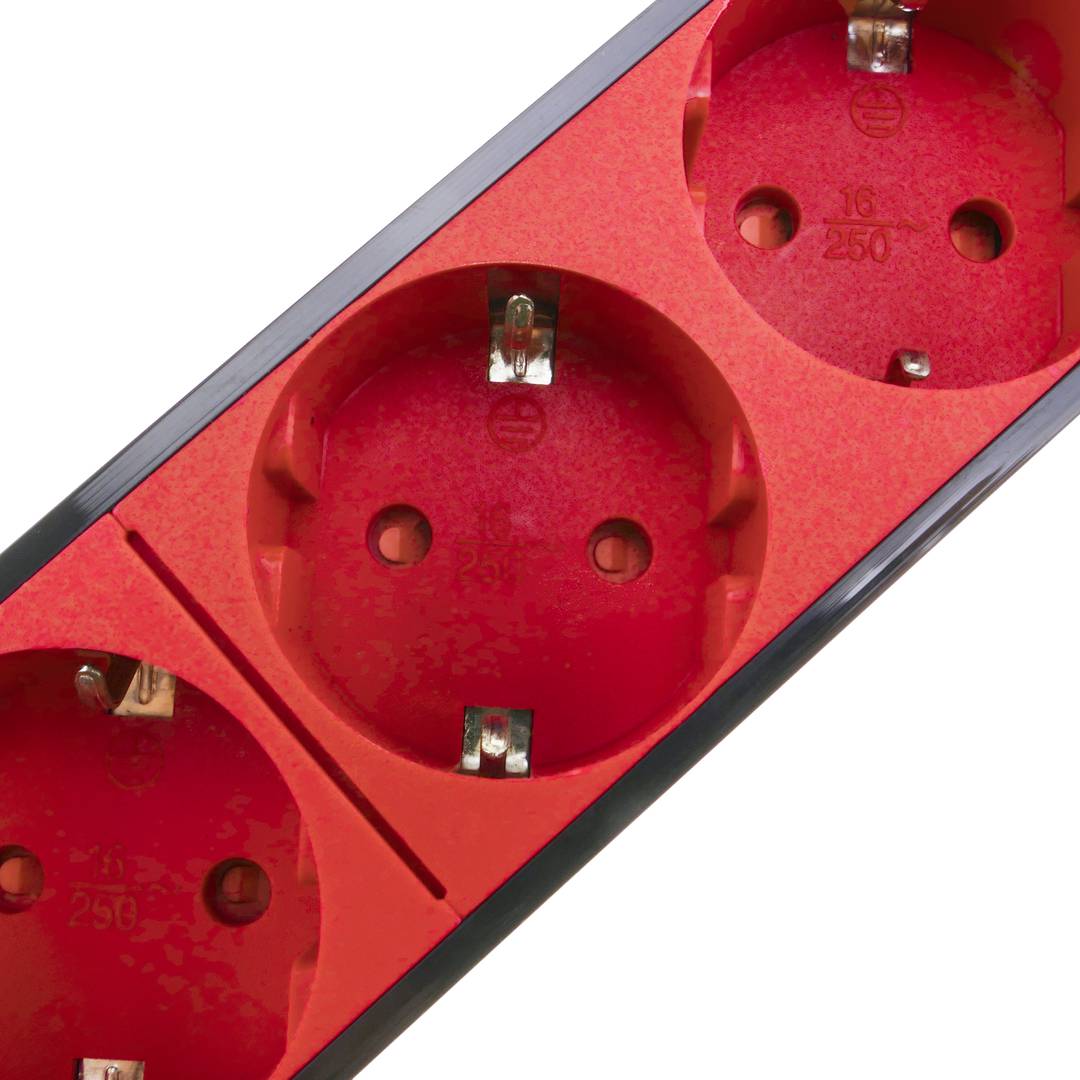 Rack Mount PDU Power Distribution Unit 19 1U 8 Schuko Red Permanent