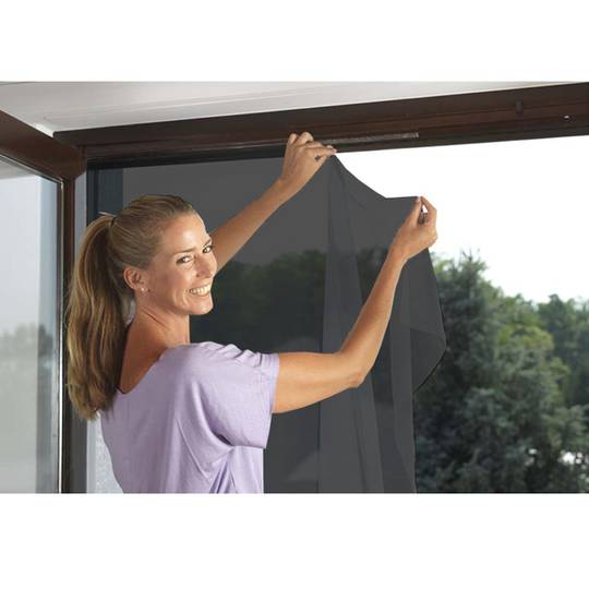 Mosquito net for window with velcro mesh 130 x 150 cm black ...