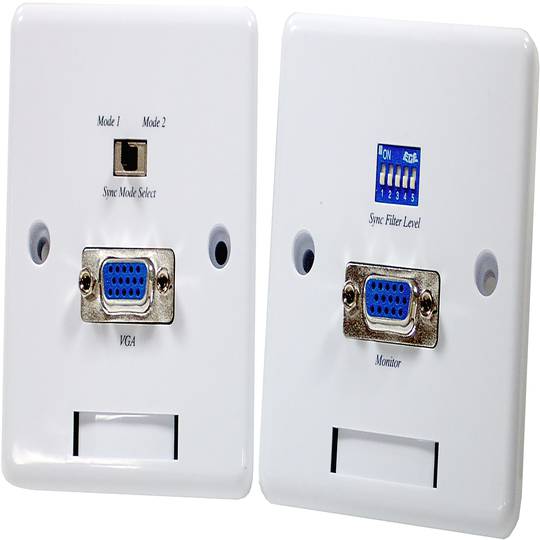 VGA UTP Extender Cat.5 transmitter and receiver wall VW02 - Cablematic