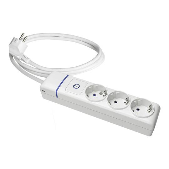 Base with 3 Schuko sockets 2P+E 16A 250V 3680W with illuminated switch ...