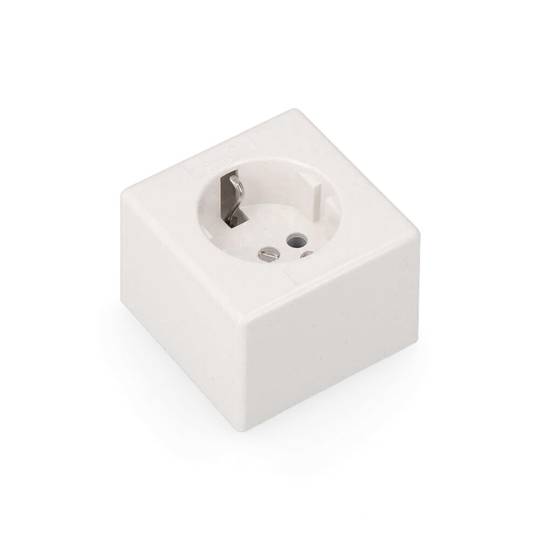 2P+E 16A 250V fixed surface base with square shape Solera 5001 - Cablematic