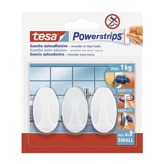 TESA 57533 Pack of 3 classic oval powerstrip adhesive hooks with a ...