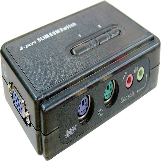 PS2 Uniclass KVM Switch VGA AUDIO 1KVM to 2CPU mini - Cablematic