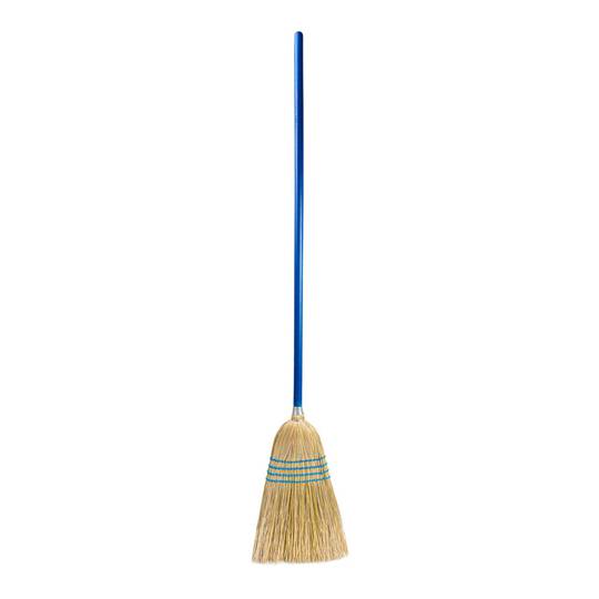 Escoba de madera con cerdas de fibra vegetal de 33x6x14,2 cm - Cablematic