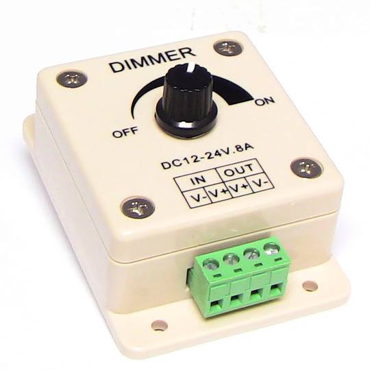 Dimmer for LED strip 8A monochrome analog - Cablematic