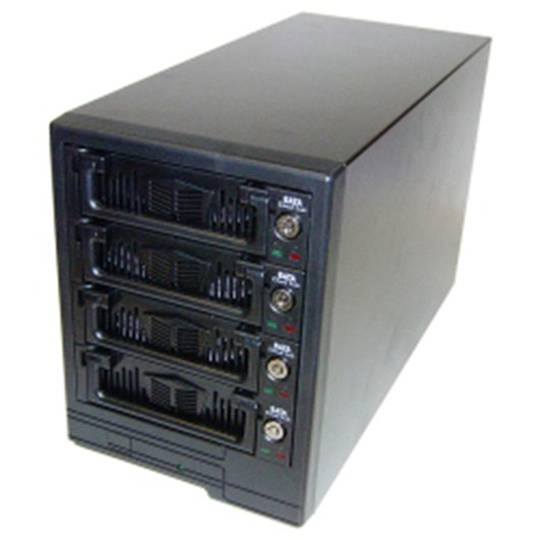 External Box VIPower SATA-HDD to USB2 (4xHDD/Plastic/Black) - Cablematic