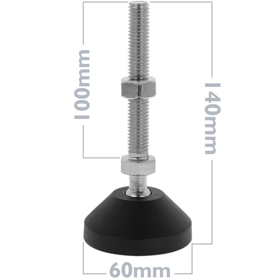 Metric Leveling Feet M12 Pack Of 4 Units Cablematic