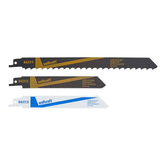 Pack of 3 units saber saw blade Wolfcraft 8437000 - Cablematic
