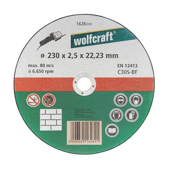 Cutting disc for stone with a diameter of 230x2.5x22.23 mm Wolfcraft ...