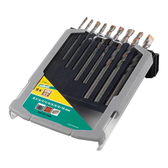 Pack of 9 units drill bit for concrete CT from 3 to 10 mm Wolfcraft ...