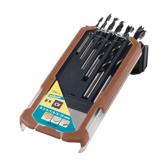 Pack of 6 units spiral drill for wood Wolfcraft 7108000 - Cablematic