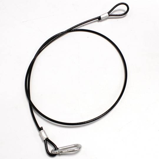 Security Steel Cable 80cm black plastic coated 4mm - Cablematic