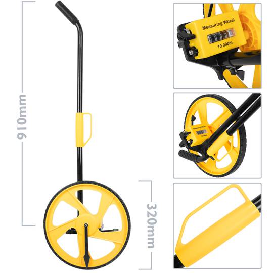 High precision wheel odometer for distance measurement. Topometer diameter 32 cm and height 103 cm Cablematic
